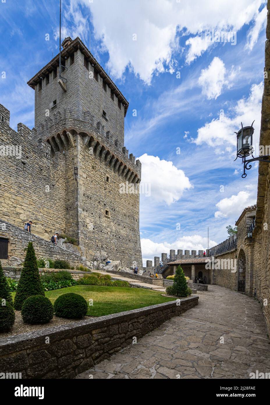 A vertical shot inside Guaita Fortress, the most important historic ...