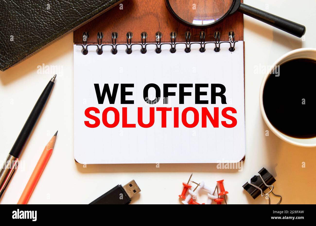 We offer solutions, business and motivation concept Stock Photo - Alamy
