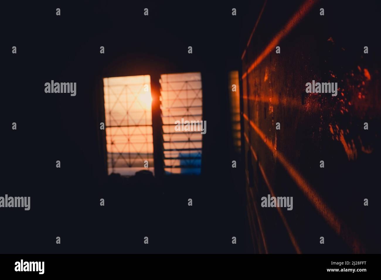 The sun rays entering a dark room Stock Photo - Alamy