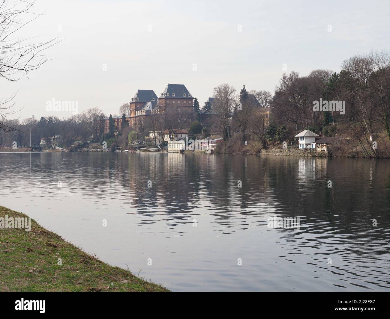 Castello del Valentino castle seen from River Po in Turin, Italy Stock ...
