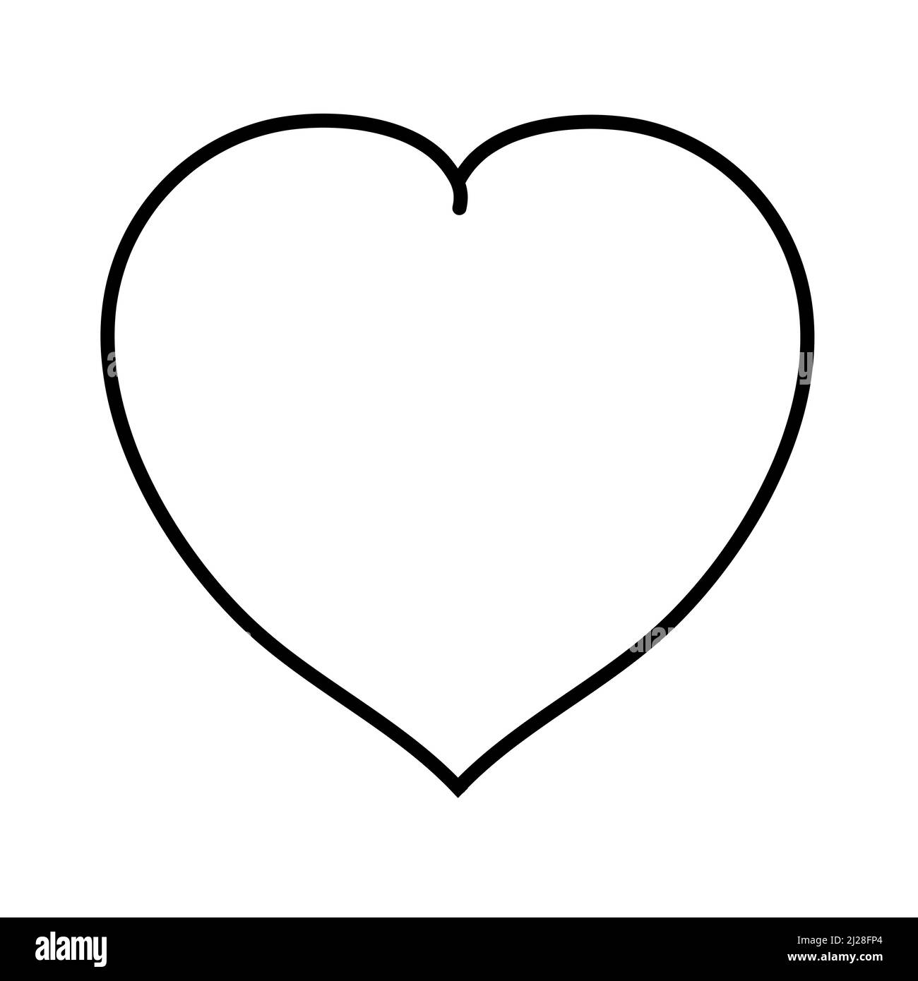 Heart simple clean blank heart shape doodle style, hand drawn ...