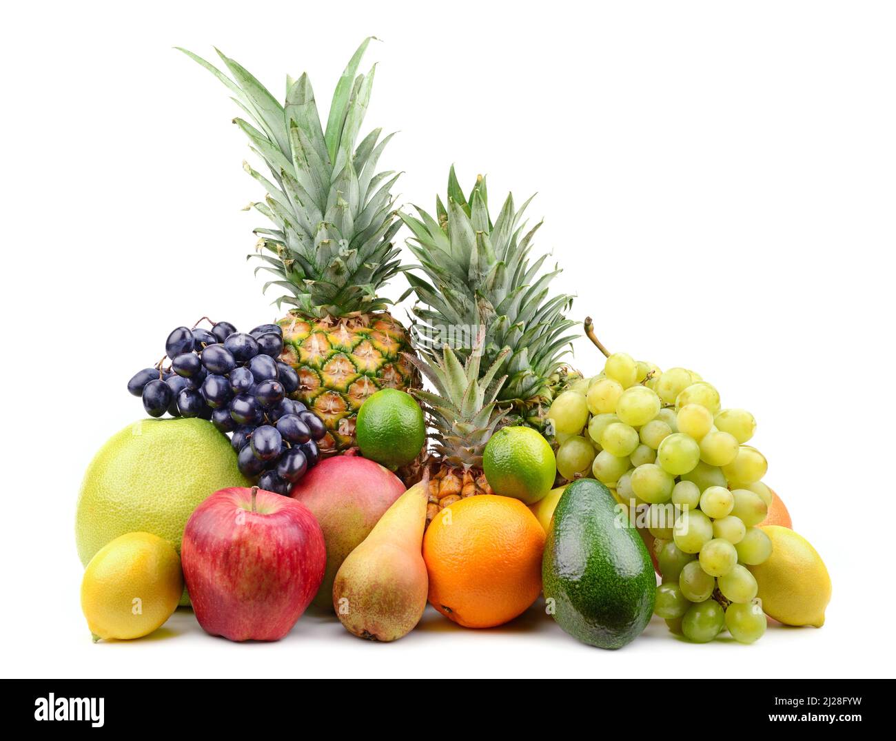 collection fruits isolated on white background Stock Photo - Alamy
