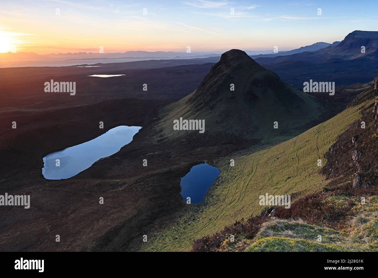 View of Loch Cleat at Dawn from the Trotternish Ridge Isle of Skye ...