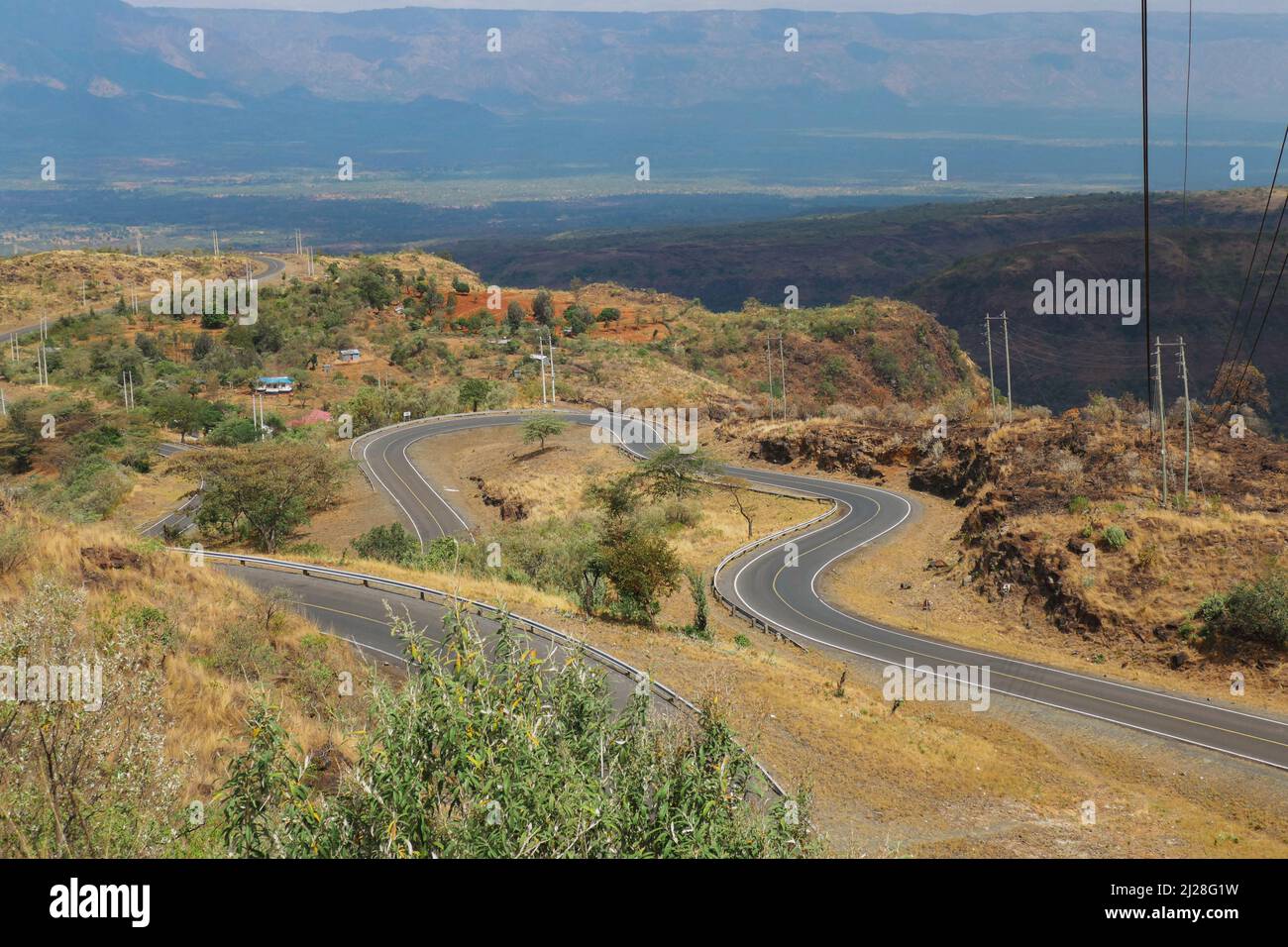Scenic view of Iten - Kabarnet highway against the background of Kerio ...