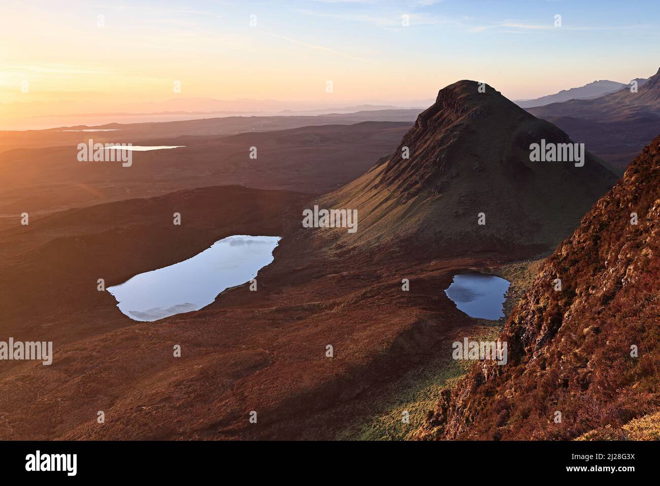 View of Loch Cleat at Dawn from the Trotternish Ridge Isle of Skye ...