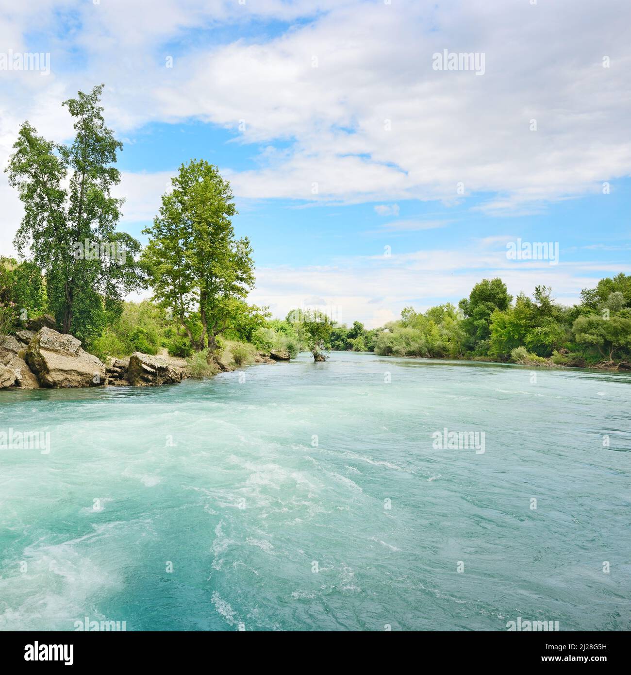 Beautiful shores of the great river Stock Photo - Alamy