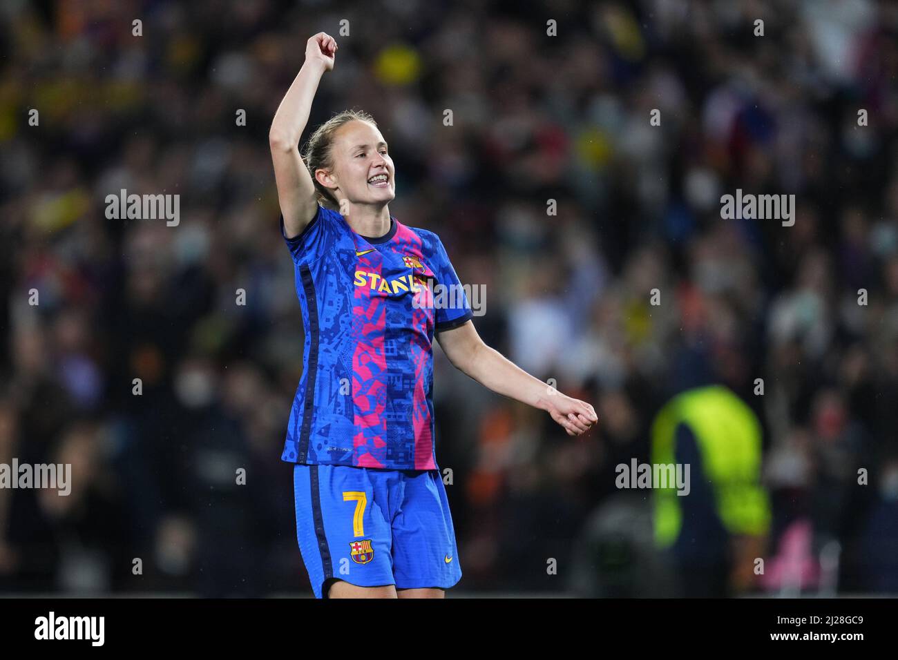 Caroline Graham Hansen of FC Barcelona celebrating the victory at full ...