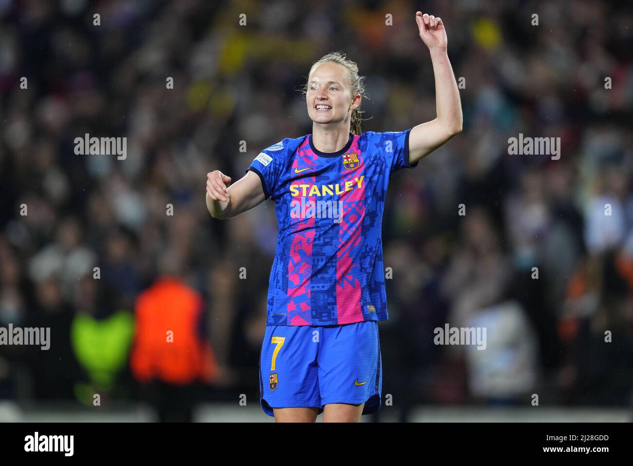 Caroline Graham Hansen of FC Barcelona celebrating the victory at full ...