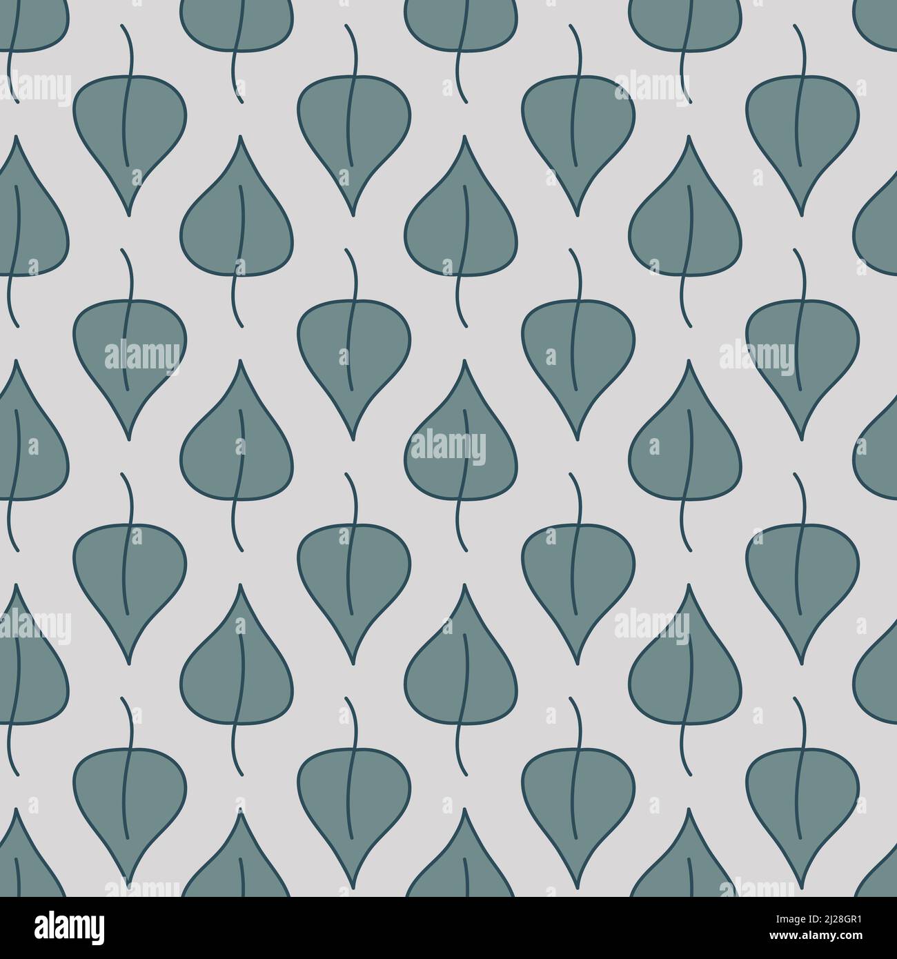 Seamless pattern gray monochrome leaf foliage, for textile wallpaper ...