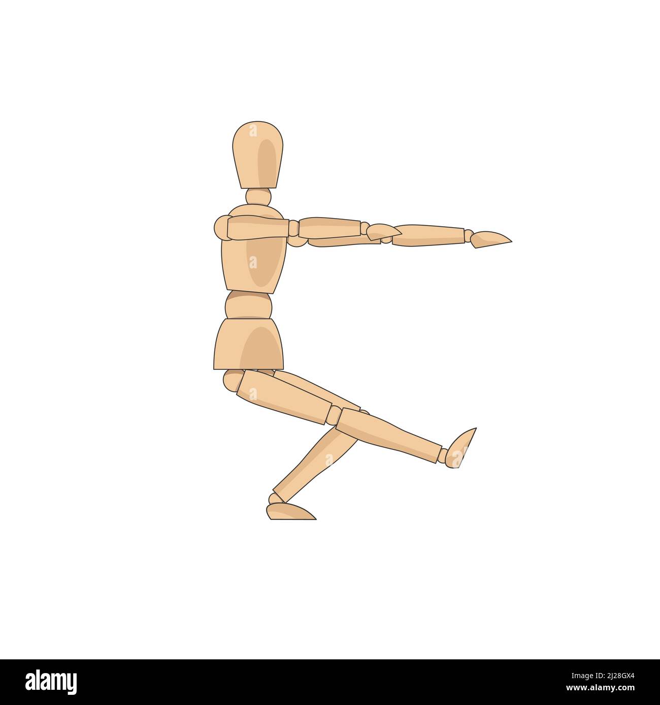 Wooden man model, manikin to draw human body anatomy pose single-leg ...