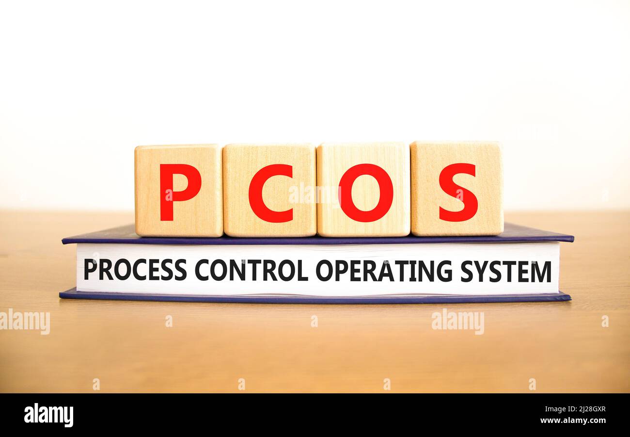 PCOS process control operating system symbol. Concept words PCOS ...