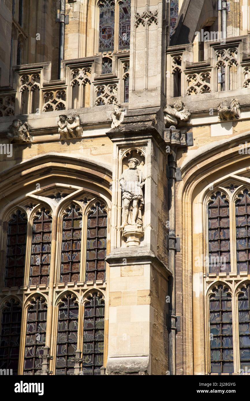 Carved stone statues on St Georges Chapel, British sovereign royal ...