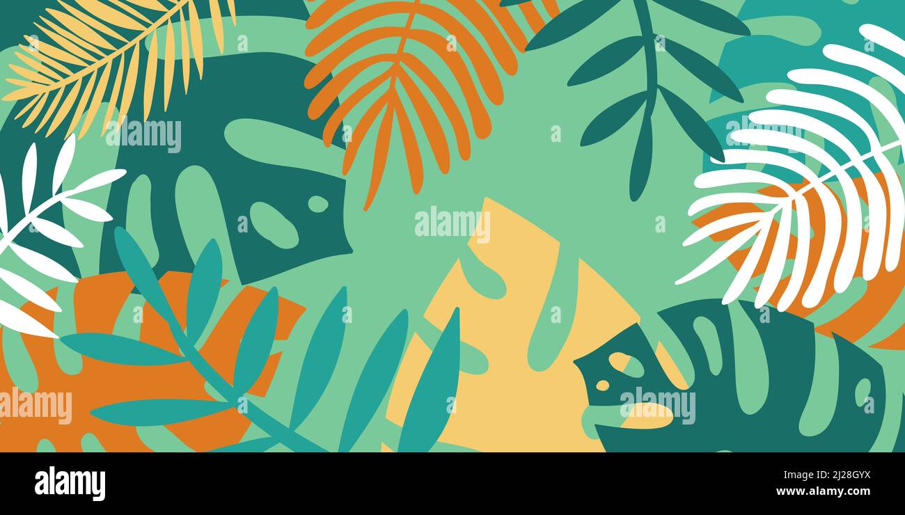 Tropical background, monstera palm leaf leaflet for design. Composition ...