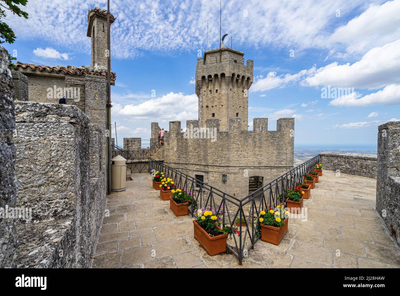 A photo of Guaita Tower, one of the San Marino towers on Mount Titano ...