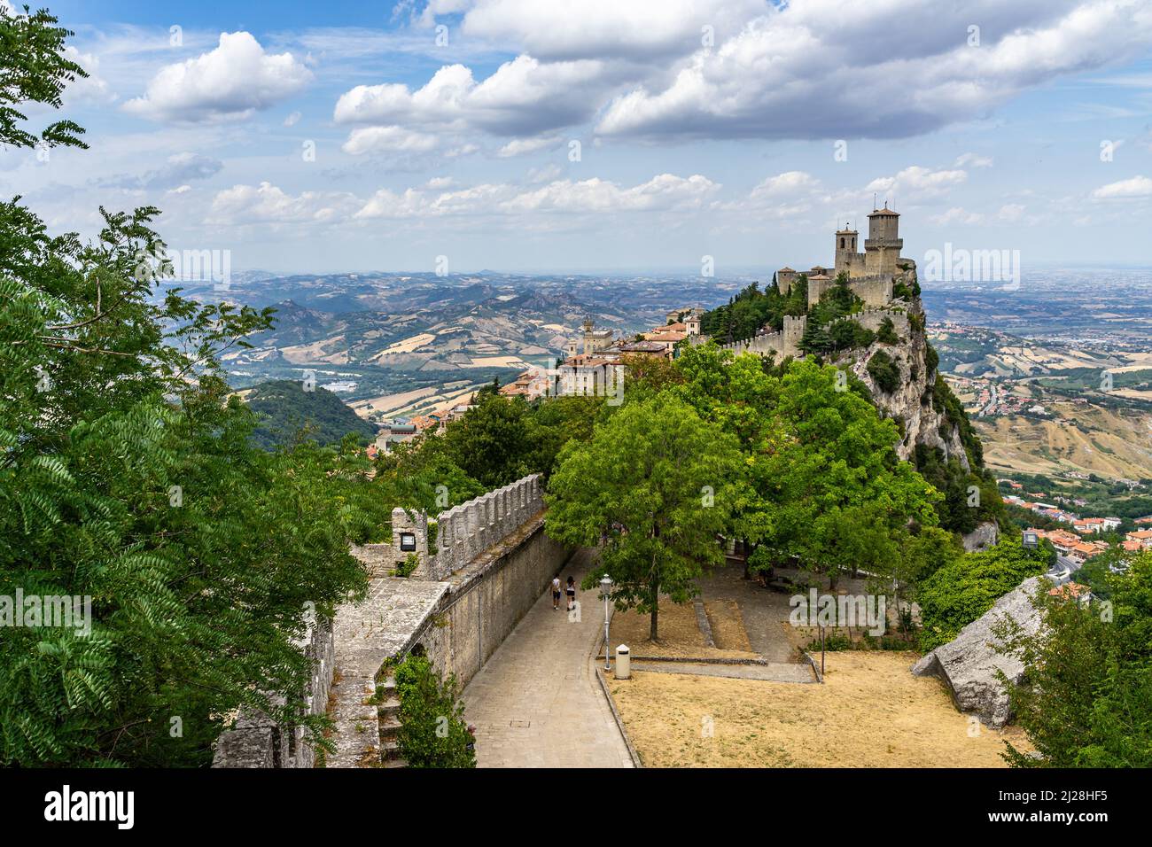 A scenic panoramic view of Guaita Fortress in the Republic of San ...