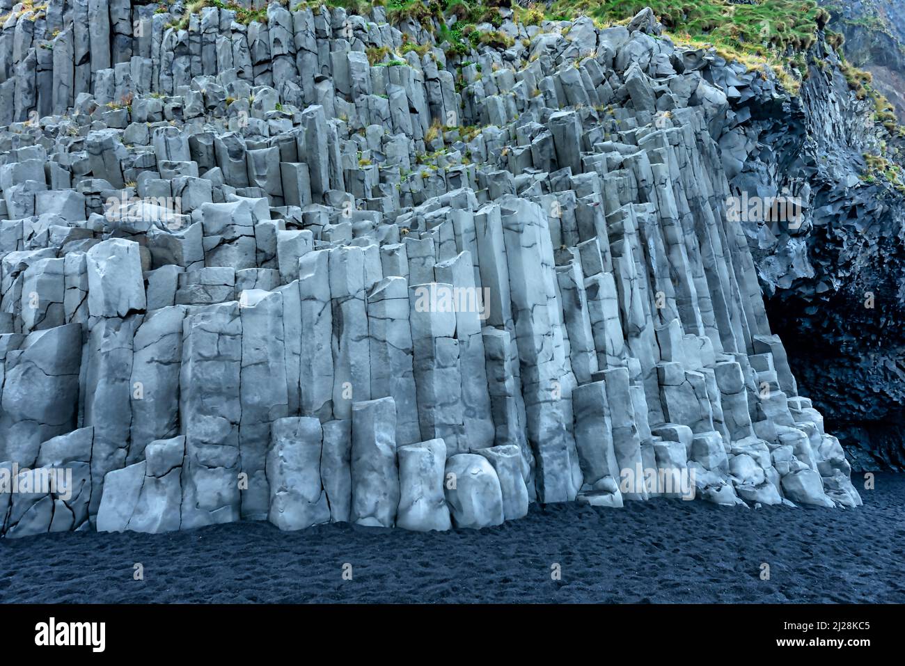 Famous basalt columns and black sand at Reynisfjara Beach in Southern Iceland Stock Photo - Alamy