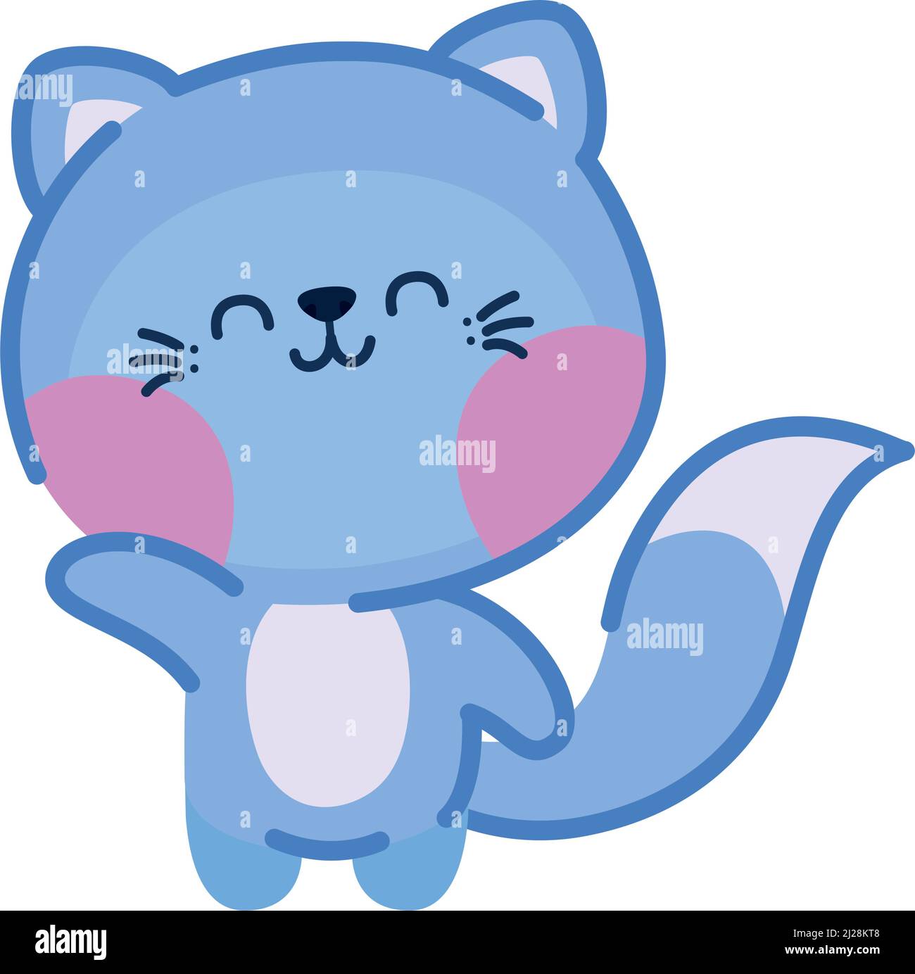happy blue cat Stock Vector Image & Art - Alamy