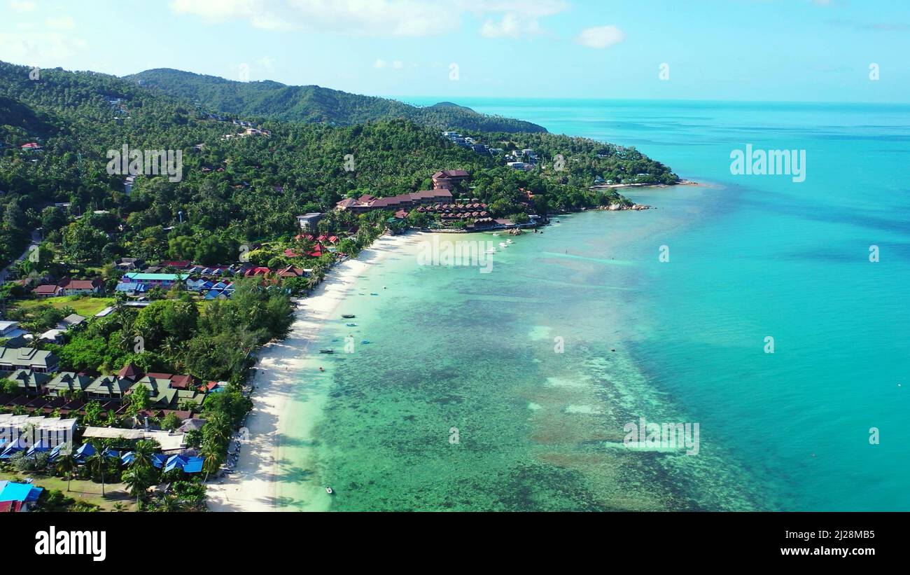 An aerial view of coastal hotel resort Stock Photo - Alamy