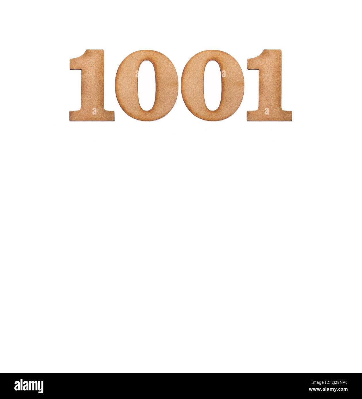 Number 1001 in wood, isolated on white background Stock Photo - Alamy