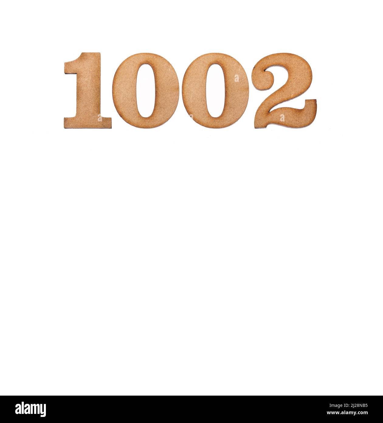 Number 1002 - Piece of wood isolated on white background Stock Photo ...