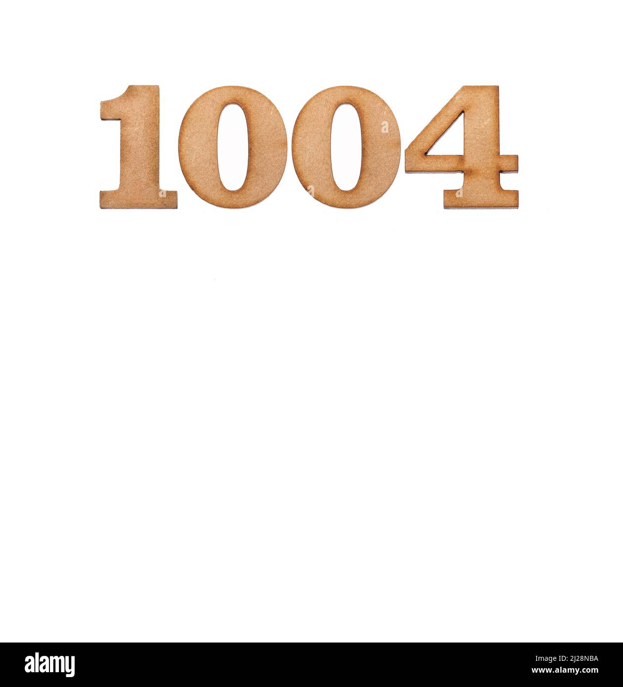 Number 1004 - Piece of wood isolated on white background Stock Photo ...