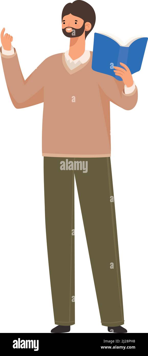 teacher with blue book Stock Vector Image & Art - Alamy