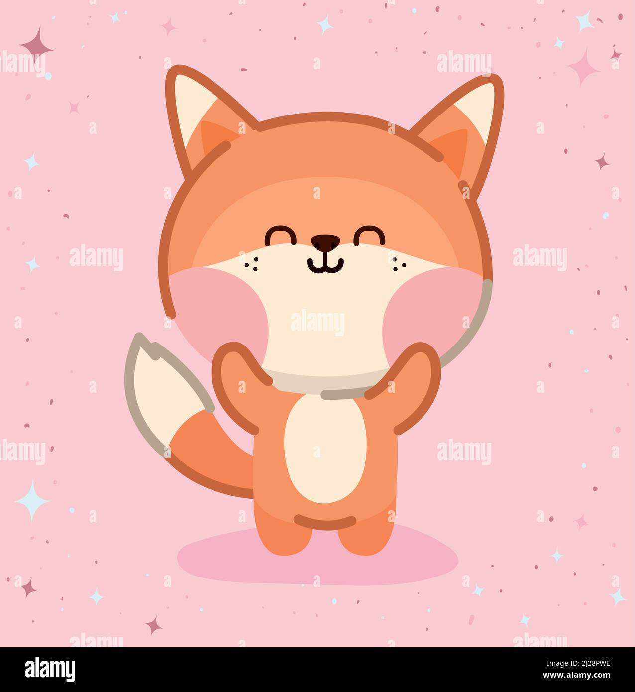 happy fox poster Stock Vector Image & Art - Alamy