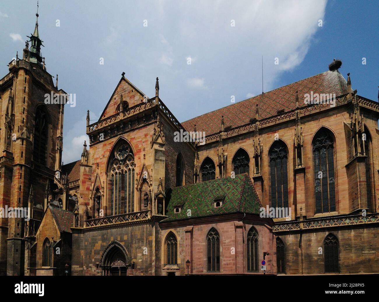 The Cathedral St. Martin In Colmar Alsace France On A Beautiful Sunny ...