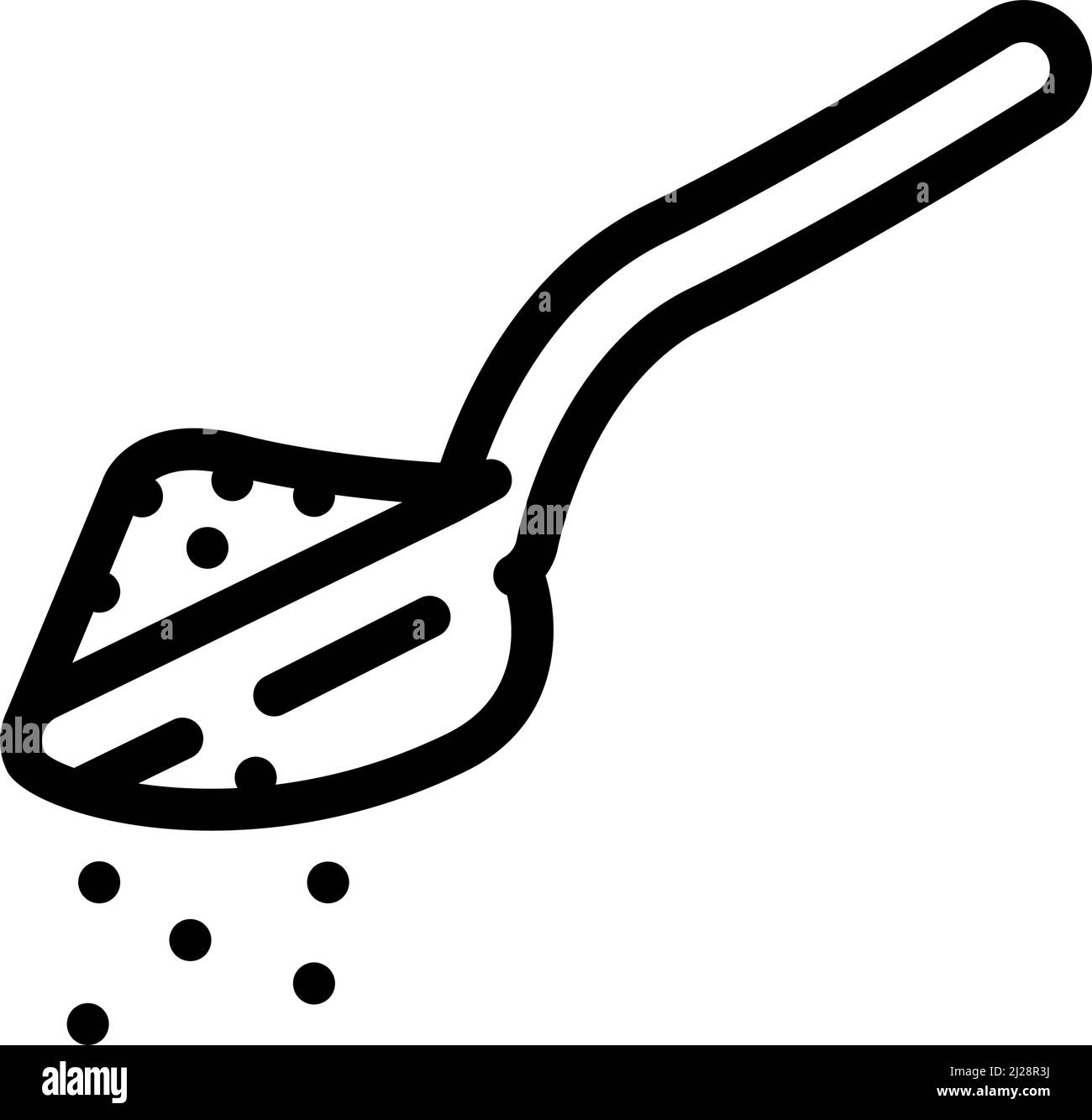spoon with powder line icon vector illustration Stock Vector Image ...