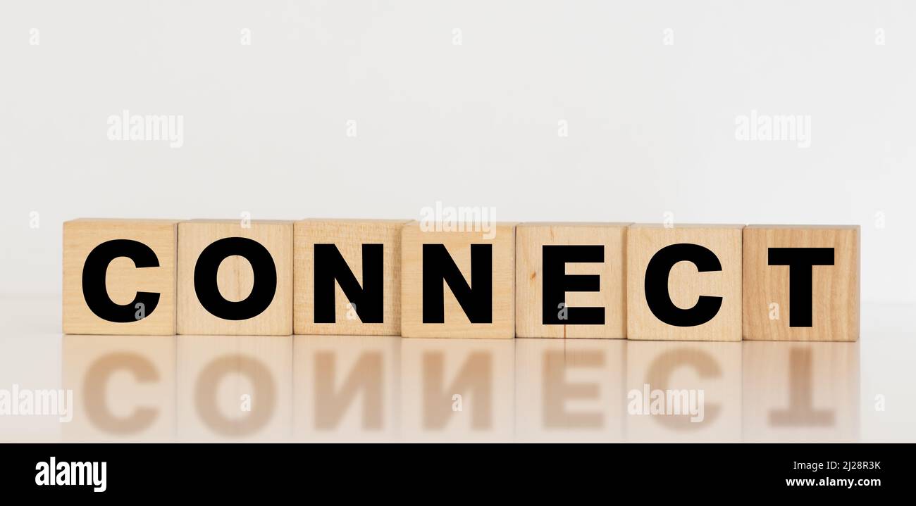 CONNECT word made with building blocks isolated on white Stock Photo ...