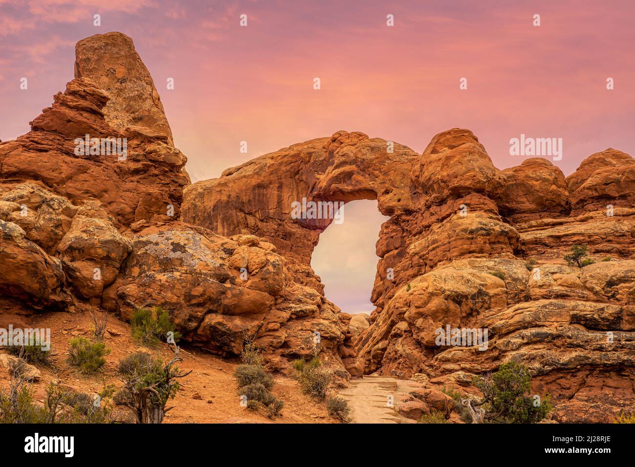 Turret Arch in Arches Nationla Park, Utah Stock Photo - Alamy