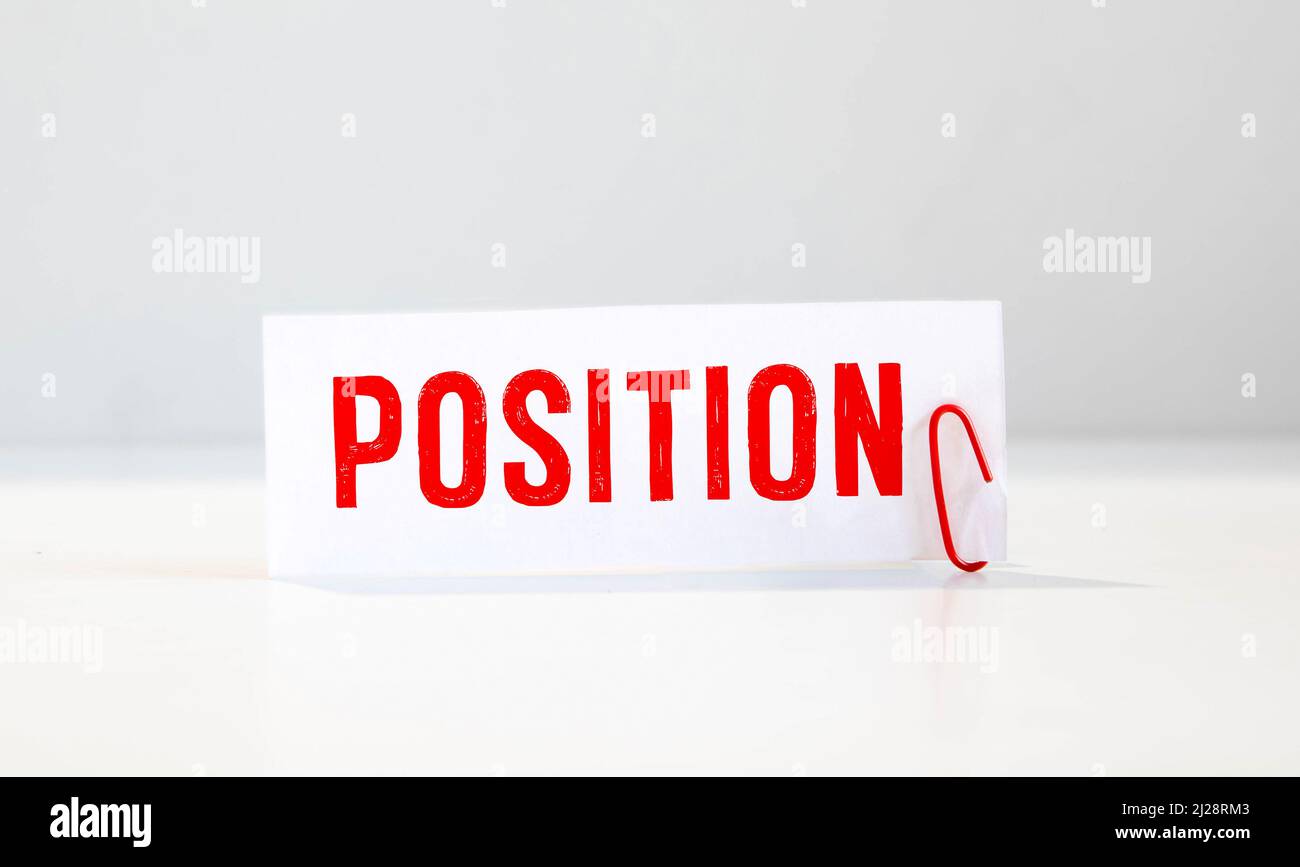 POSITION. Flat layout of office workplace with stationery. Blank ...