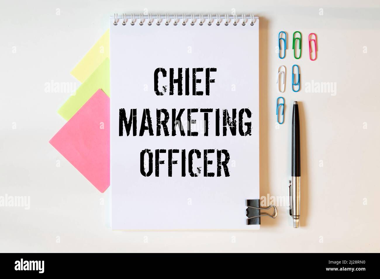 COO- Chief Operating Officer written in a notebook on white table Stock ...