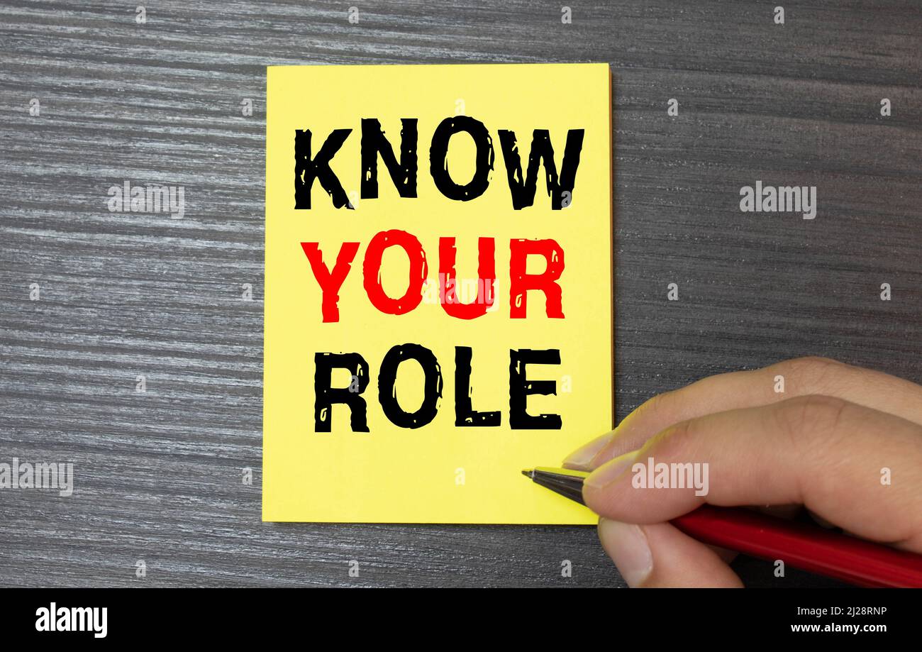 Know Your Role written on paper over wooden background Stock Photo - Alamy