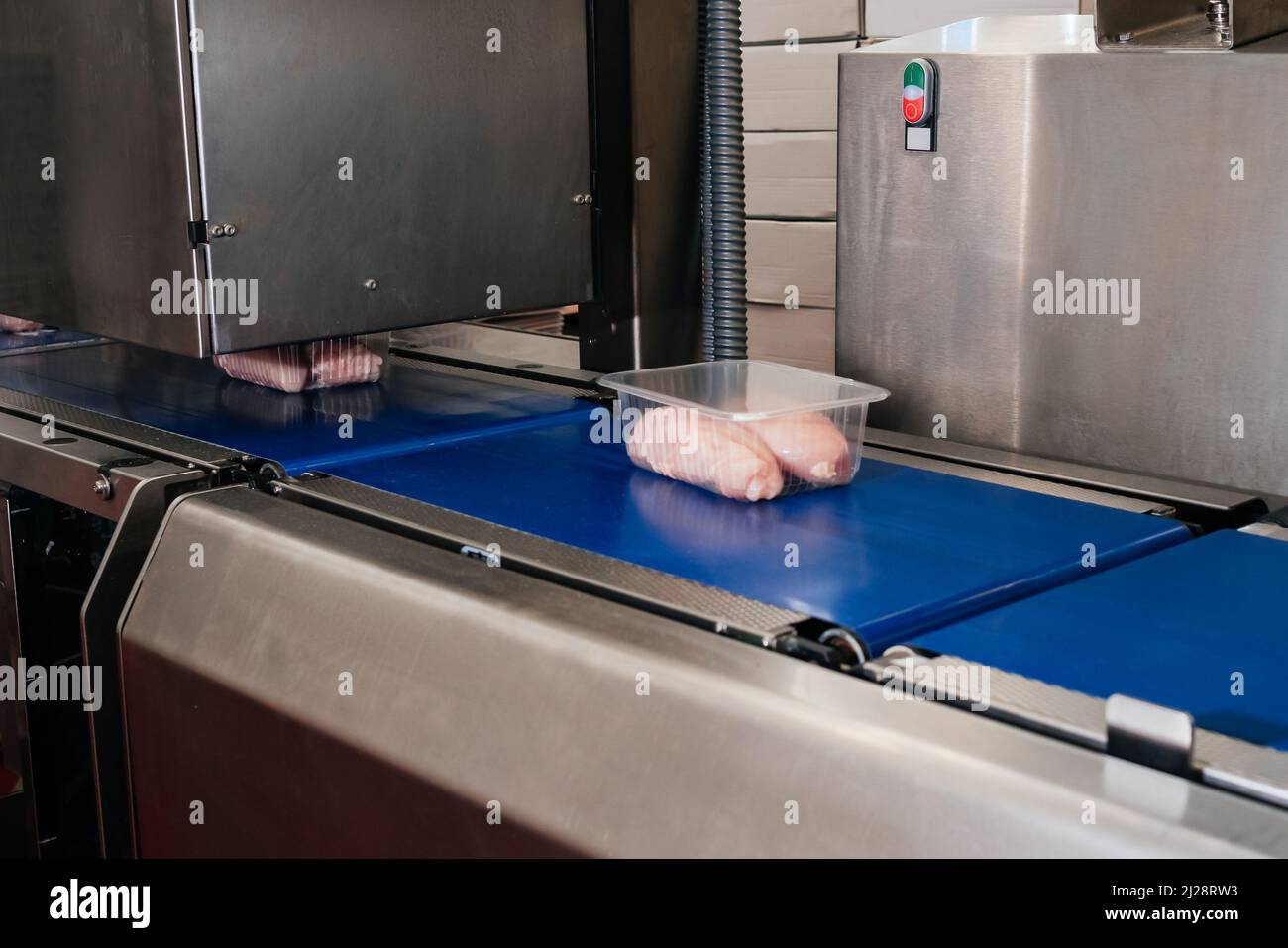 Chicken fillet production line . Factory for the production of food ...