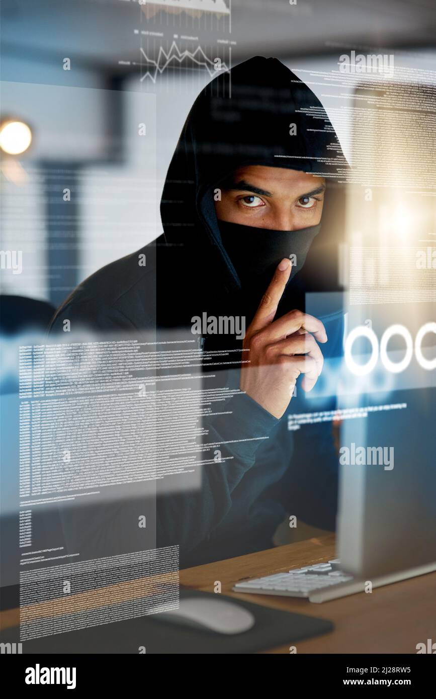 You wont even notice its gone. Portrait of a serious computer hacker ...