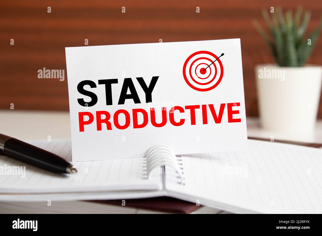 Word writing Stay Productive in the office with surroundings such as ...