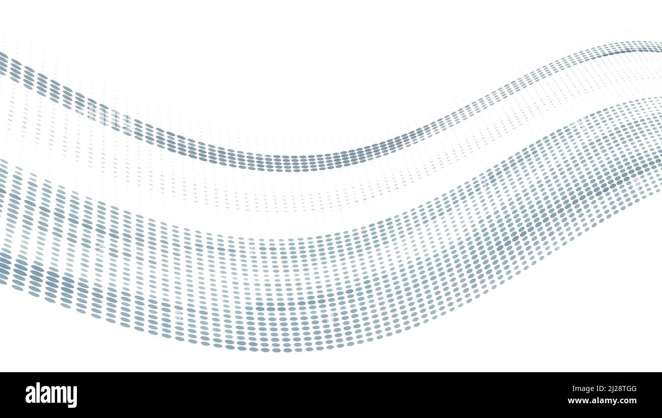 Abstract simple gray wave with halftone effect. Vector graphic pattern ...