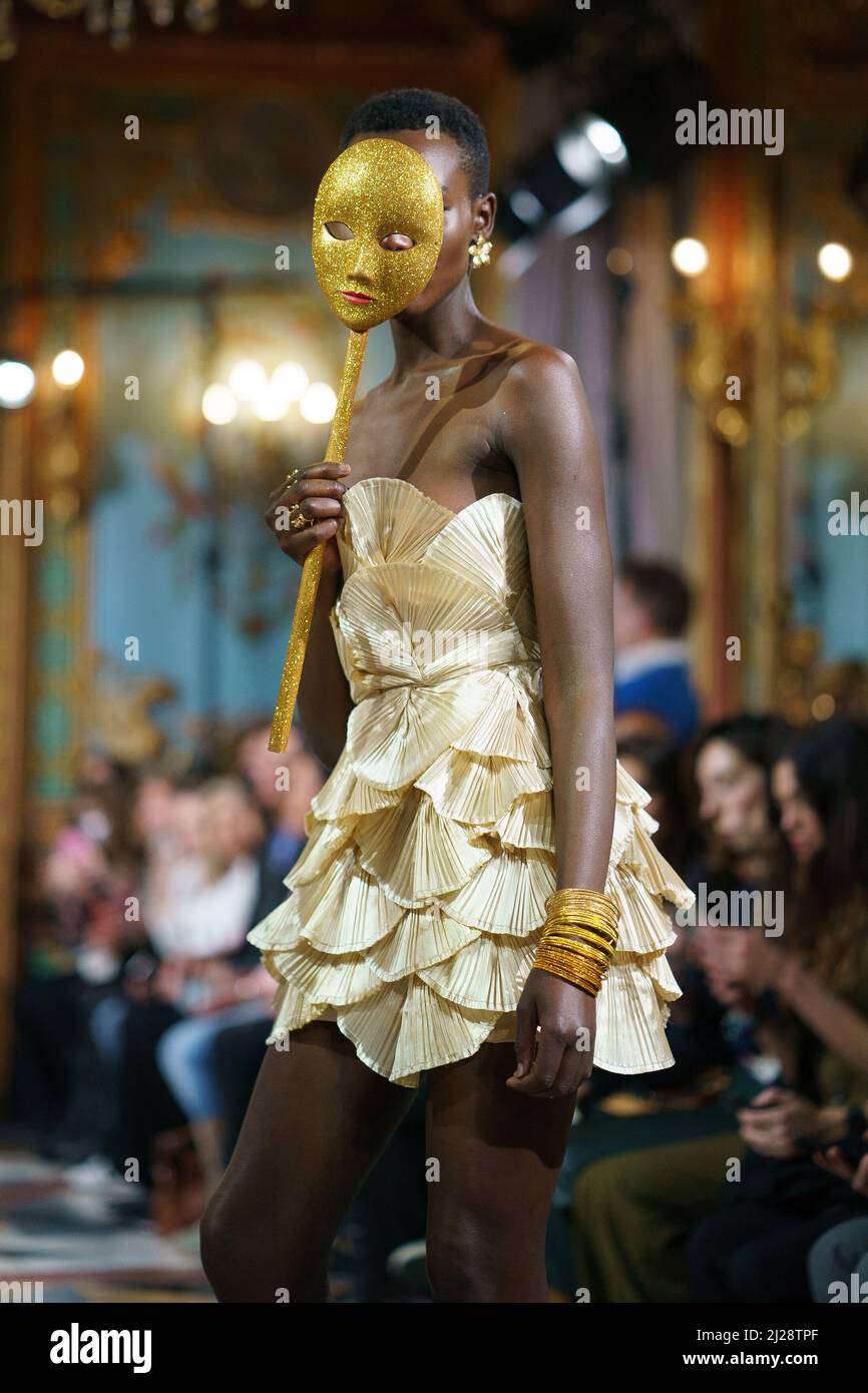 A model showcases Fraile design during the Atelier Couture bridal ...