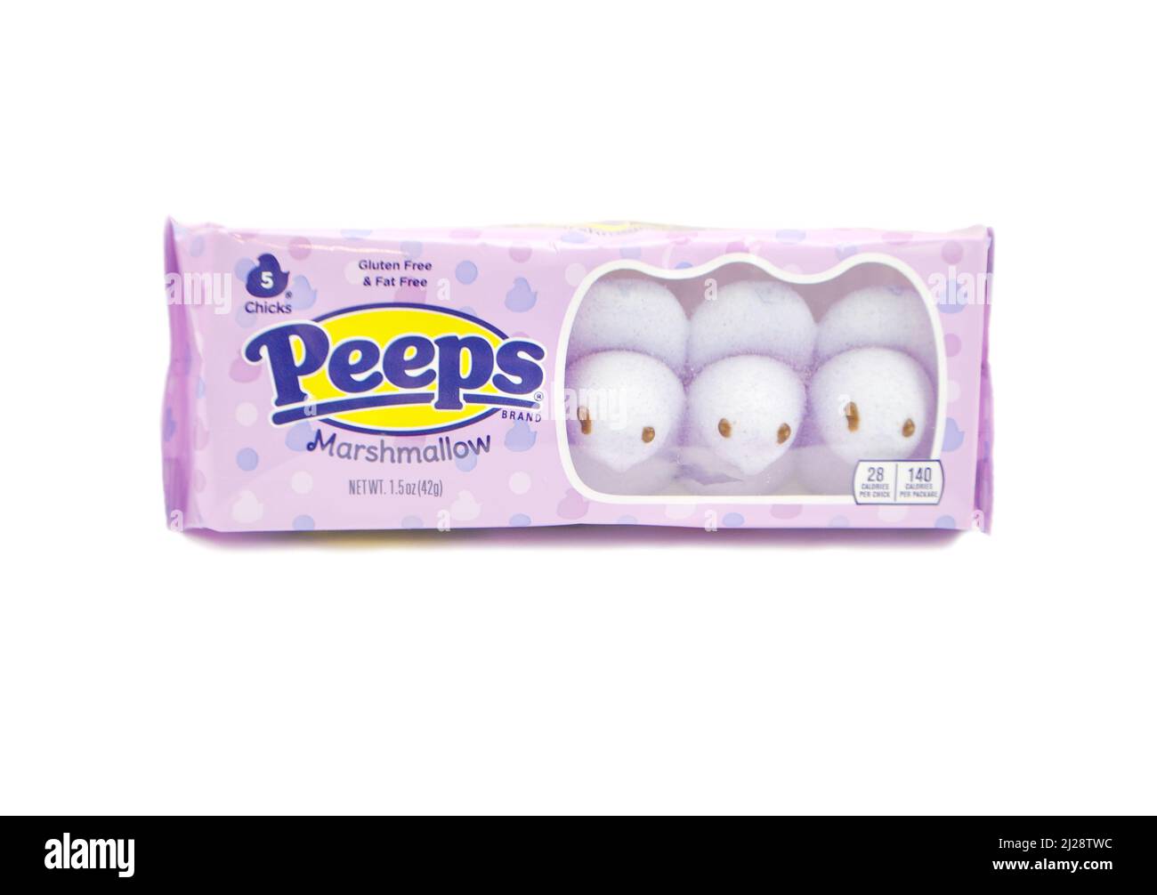Peeps Brand - Purple Marshmallow Candied Chicks for Easter Stock Photo ...