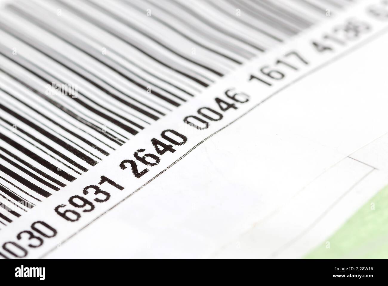 Part of a barcode label, numbers on a product package, object detail ...