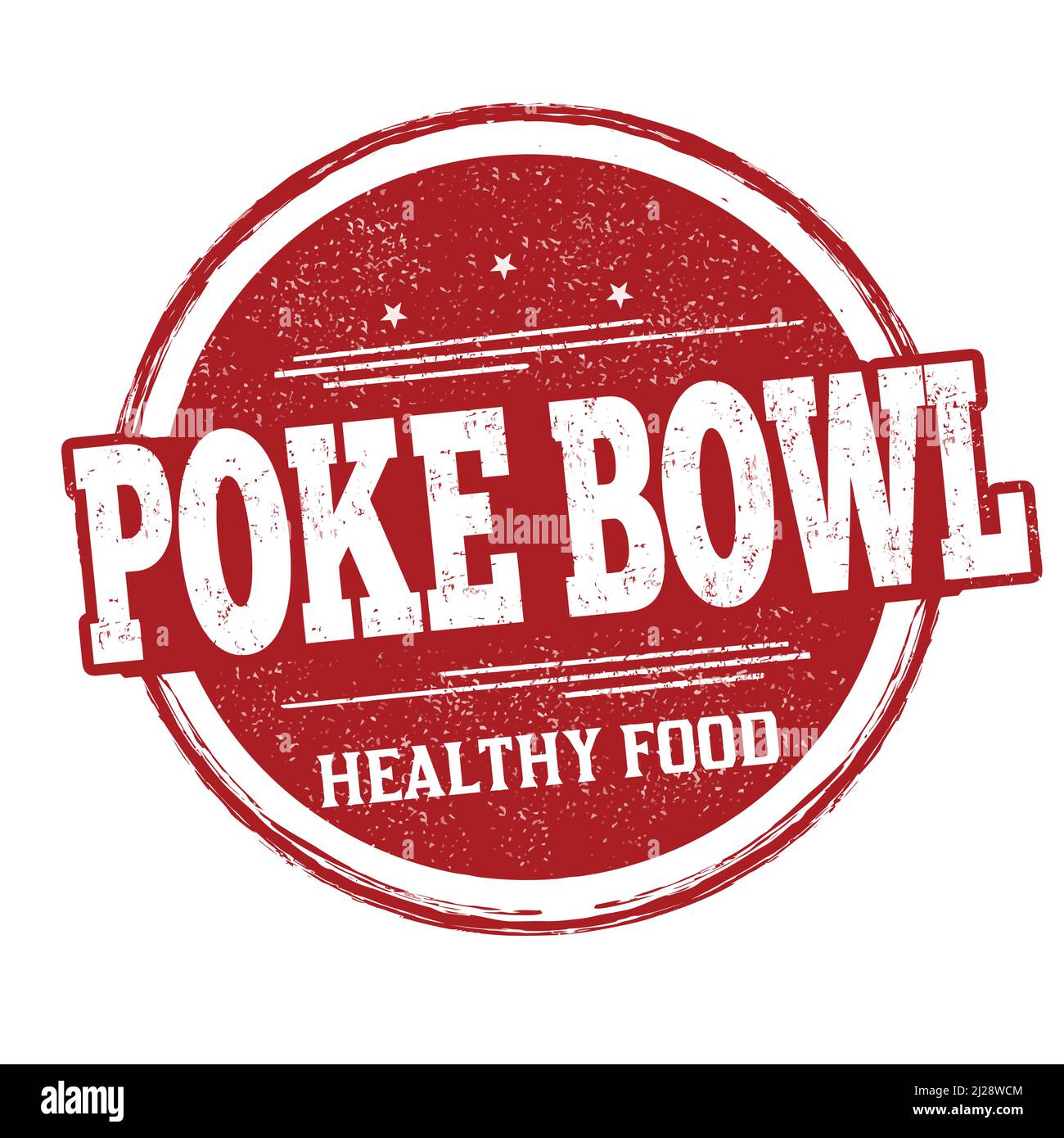 Poke bowl grunge rubber stamp on white background, vector illustration ...