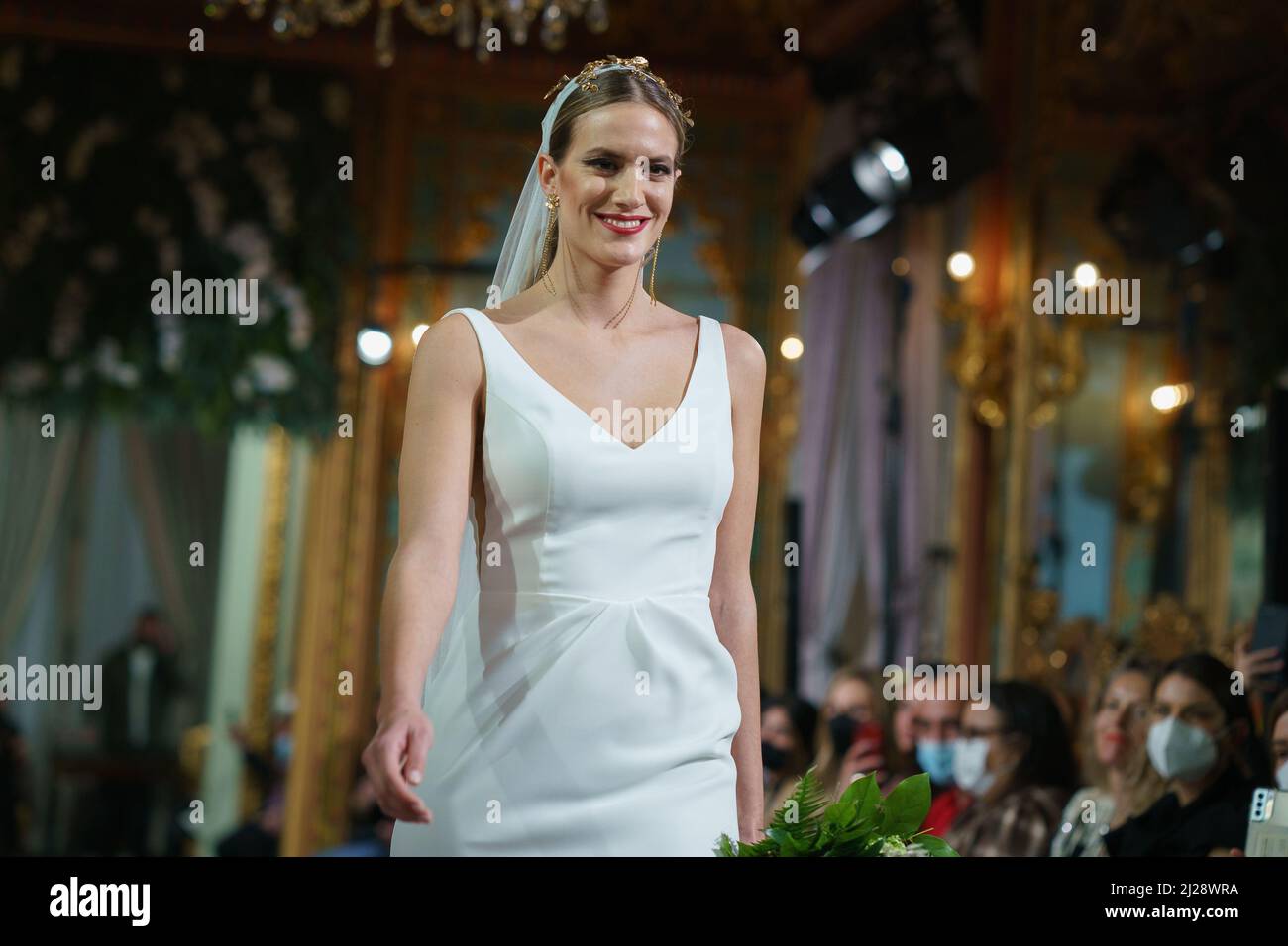 A model showcases Lorena Merino design during the Atelier Couture ...