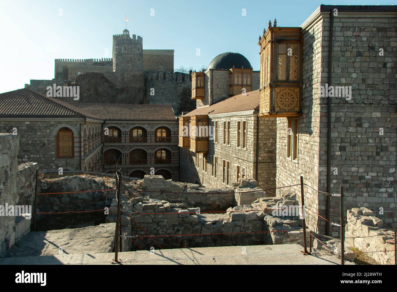 View of ancient city. City in Georgia. Old architecture. Buildings of ...