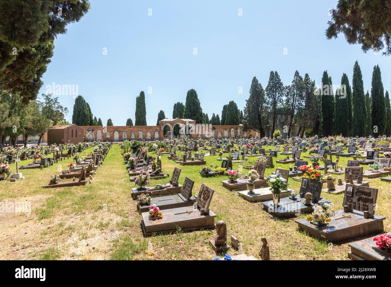 Venice, Italy - July 6, 2021: Historical cemetery of San Michele in the ...