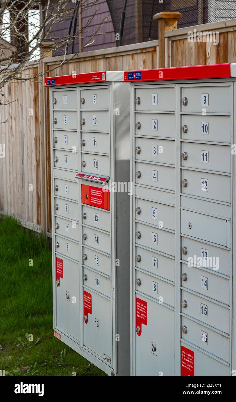 Canada Post mail boxes set in the neighborhood community. Vancouver BC ...