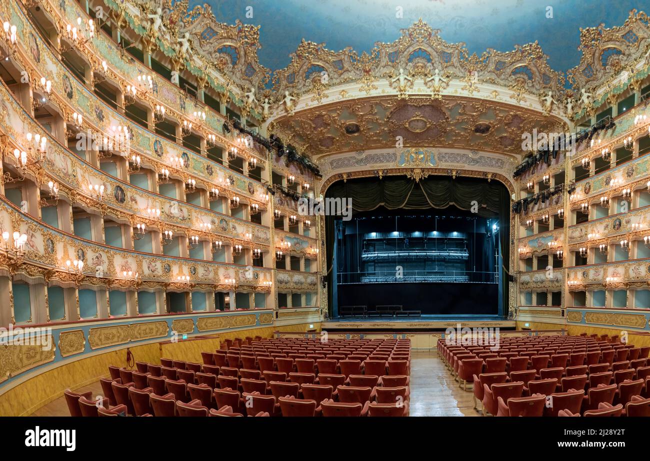 Venice, Italy July 7, 2021: Interior of La Fenice Theatre. Teatro La ...