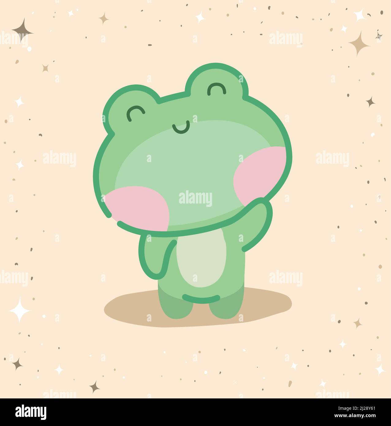 kawaii frog card Stock Vector Image & Art - Alamy