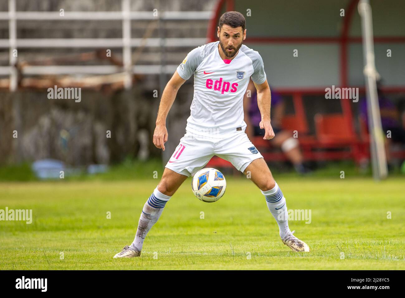 SRIRACHA CITY, THAILAND - MARCH 30: Manuel Gavilan of Kitchee SC during ...
