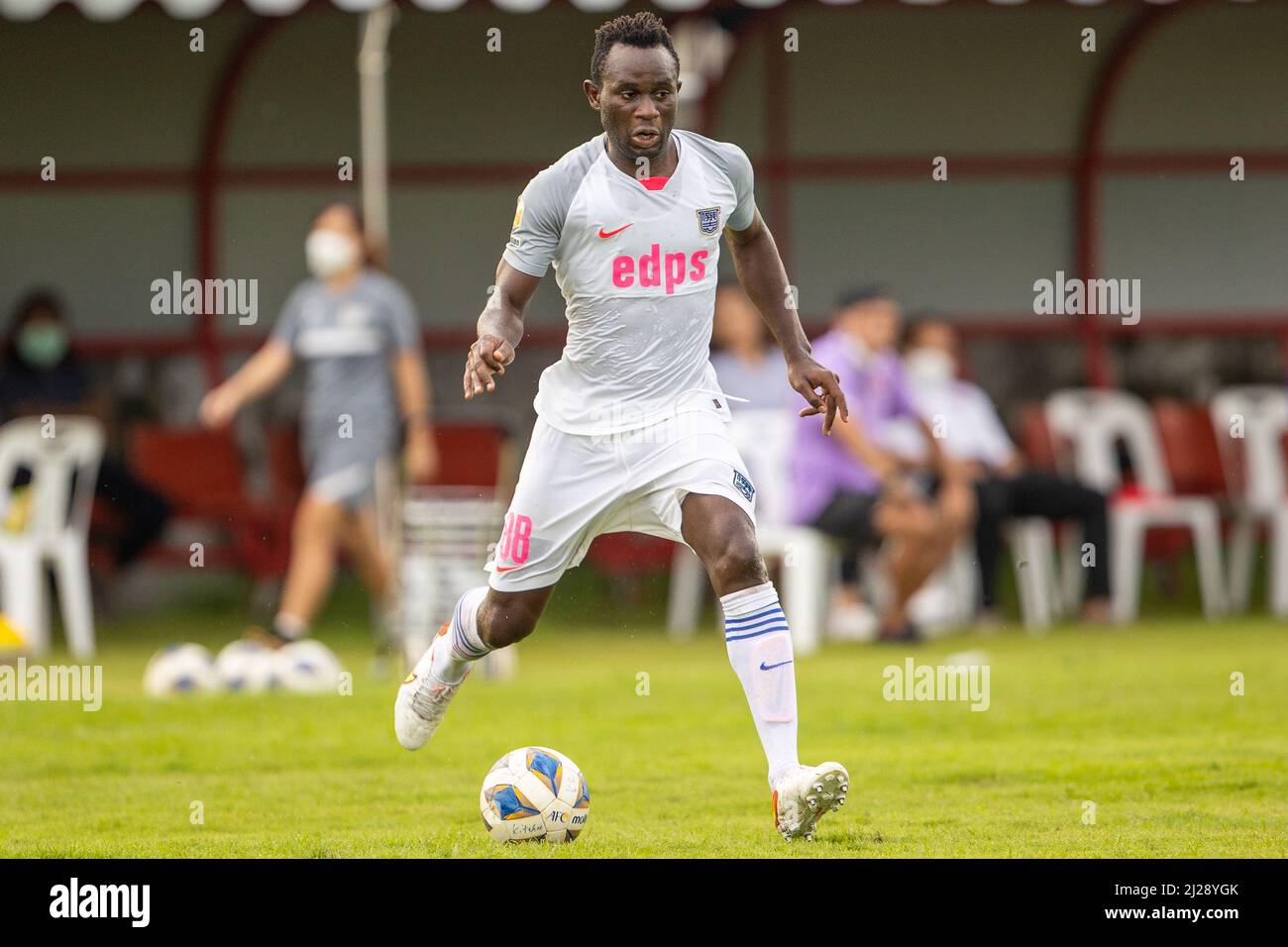 SRIRACHA CITY, THAILAND - MARCH 30: Alex Akande of Kitchee SC during ...